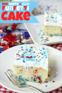 Red White and Blue Funfetti Cake - Bitz & Giggles