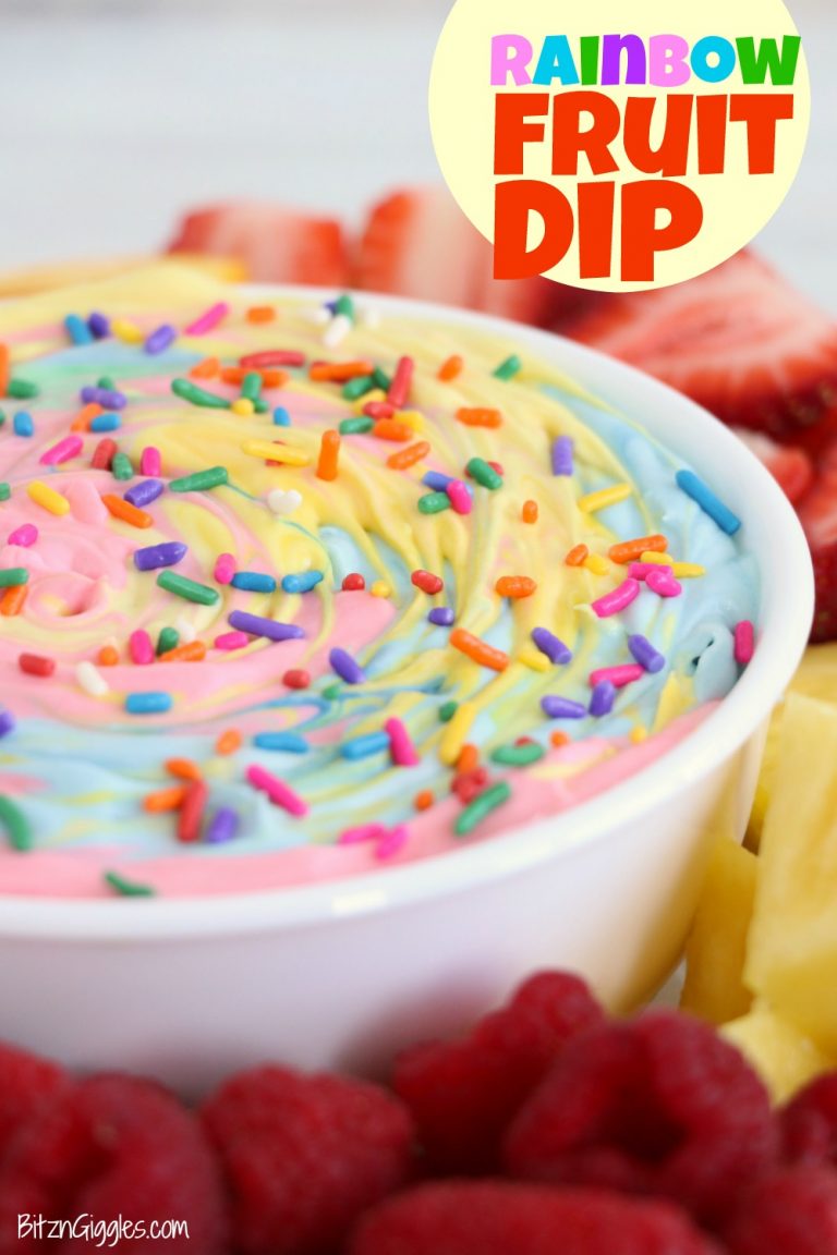 Rainbow Fruit Dip - Bitz & Giggles