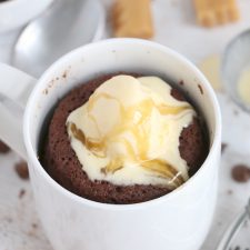 Caramel Fudge Mug Cake - Bitz & Giggles