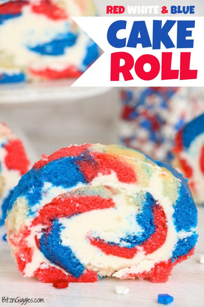 Red White and Blue Cake Roll - Bitz & Giggles