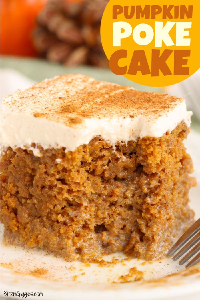 Pumpkin Poke Cake - Bitz & Giggles