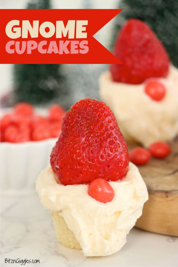 Strawberry Gnome Cupcakes - Bitz & Giggles