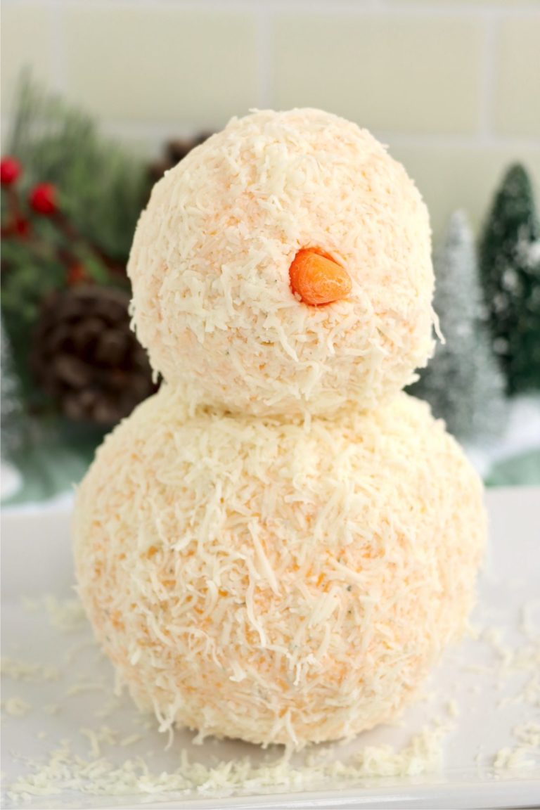 Snowman Cheese Ball - Bitz & Giggles