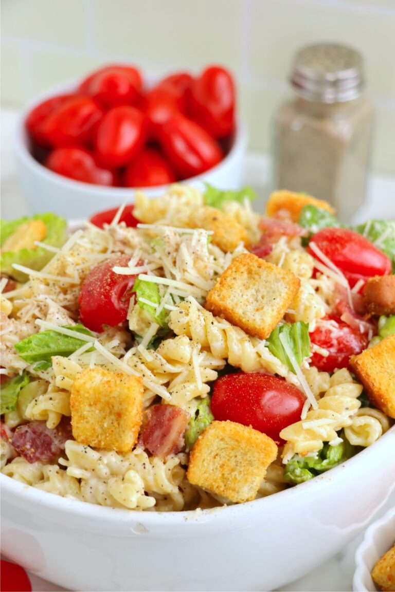Chicken Caesar Pasta Salad Recipe - Bitz & Giggles